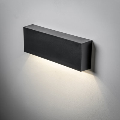 CGC DARNA Black Slim LED Outdoor Wall Light Up and Down 4000k Natural ...