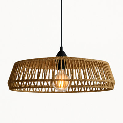 Buy CGC Large 50cm Natural String Round Woven Easy Fit Lampshade | DIY ...
