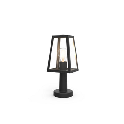 CGC LOUIE Black Modern Outdoor Lantern Short Post Light
