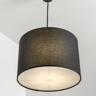 CGC LUCIA Black Fabric Ceiling Shade With Frosted Diffuser