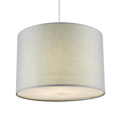 CGC LUCIA Grey Fabric Ceiling Shade With Frosted Diffuser