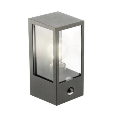 CGC MARINA Black E27 Outdoor PIR Motion Sensor Security Wall Light Box ...
