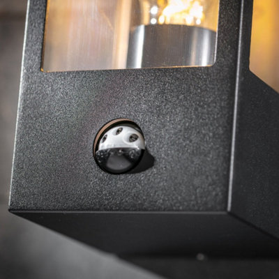CGC MARINA Black E27 Outdoor PIR Motion Sensor Security Wall Light Box ...