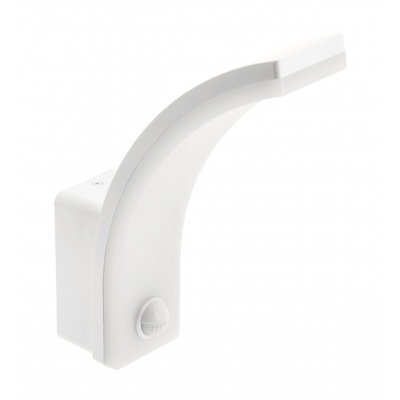CGC MATEO White Curved LED Wall Light with PIR Motion Sensor Full Opal ...
