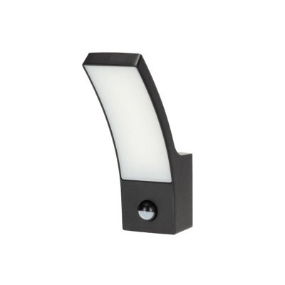 CGC MILLIE Black Curved LED Wall Light PIR Motion Sensor Diecast ...
