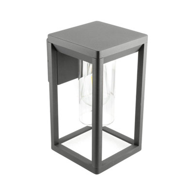 CGC Outdoor Outside Wall Light Anthracite Grey E27 Lantern Clear ...