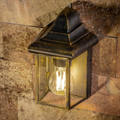 CGC Outdoor Outside Wall Light Lantern Clear Diffuser Antique Bronze ...