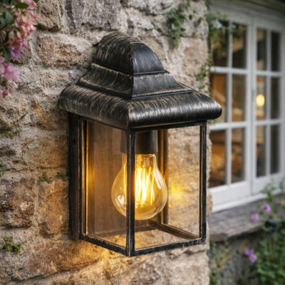 CGC Outdoor Outside Wall Light Lantern Clear Diffuser Antique Bronze ...