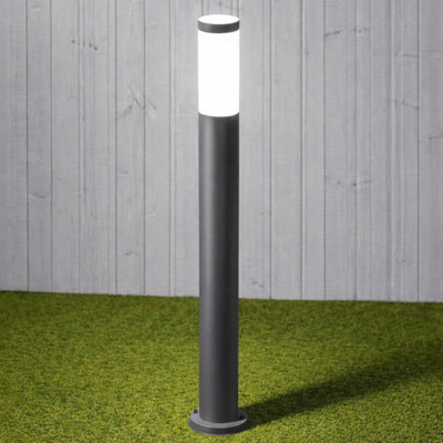 CGC Outdoor Post Pathway Light 1m Anthracite Dark Grey Opal Diffuser Garden