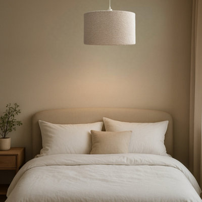 CGC PETRA 30cm Light Brown/Taupe Boucle Ceiling or Table Lamp Shade