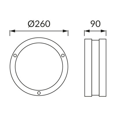 CGC Round Black LED Outdoor Outside Security Wall Light Bulkhead with ...