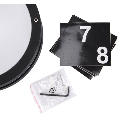 CGC Round Black LED Outdoor Outside Security Wall Light Bulkhead with ...