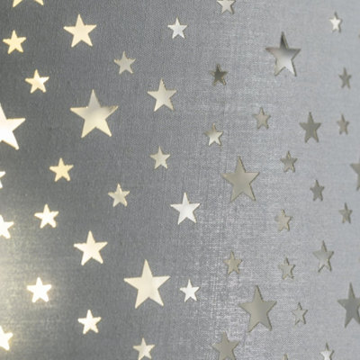 CGC Round Drum Childrens Lampshade Star Pattern Grey Shade Light Stars ...