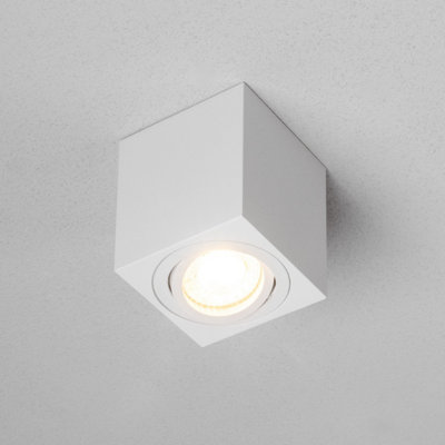 CGC SASHA White Square Surface Mount Tilt Ceiling Spotlight
