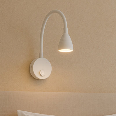 CGC STONE LED White Flexible Indoor Wall Light Bedside Table Reading Light