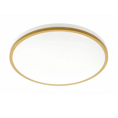 CGC TULA Gold Trim LED Surface Mount Ceiling Light Bulkhead IP44 White ...