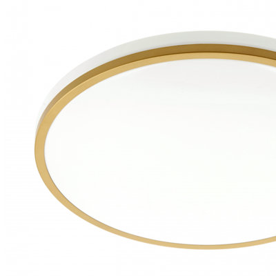 CGC TULA Gold Trim LED Surface Mount Ceiling Light Bulkhead IP44 White ...