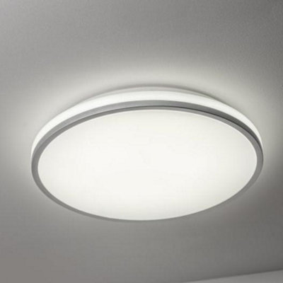 CGC Tula Grey Trim LED Surface Mount Ceiling Light Bulkhead IP44 White Opal