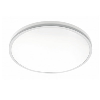 CGC Tula Grey Trim LED Surface Mount Ceiling Light Bulkhead IP44 White Opal