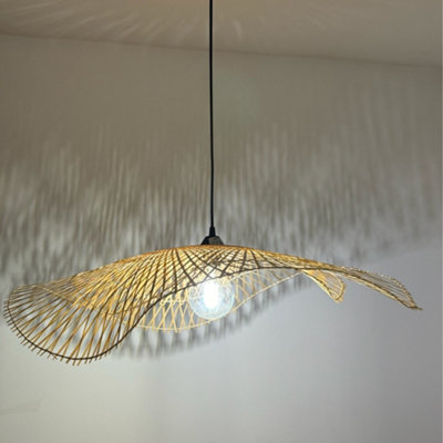 CGC TULUL Duo 80cm & 56cm Natural Bamboo Wave Easy Fit Lampshade | DIY ...