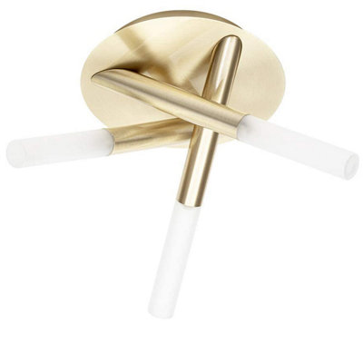 CGC VICKI Satin Brass Triple Cross Tube Ceiling Light | DIY at B&Q