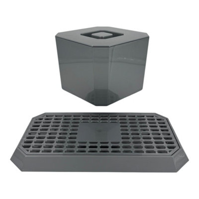 Chabrias Ltd Silver/ Grey Uni Bar Plastic Drip Tray & Octagonal Ice Bucket