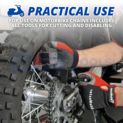 Chain Breaker Tool with Gloves Chain Rivet Splitter Set Motorbike ...