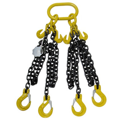 CHAIN SLING WITH SHORTENING CLUTCH GRADE 80 4 LEG, 2M, 8MM (4.25T BULK ...