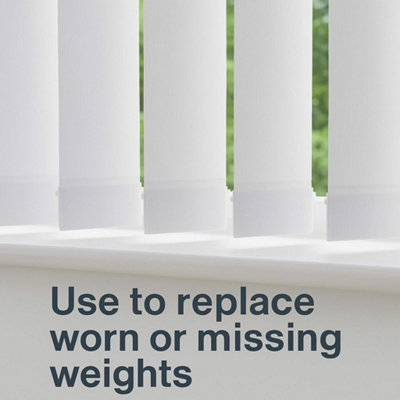 CHAINLESS VERTICAL BLIND BOTTOM WEIGHTS 89MM PACK OF 10 WHITE UV ...