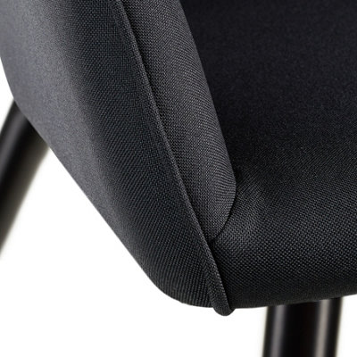 Chair Marilyn Set of 6 - with armrests, padded, linen look, black steel ...