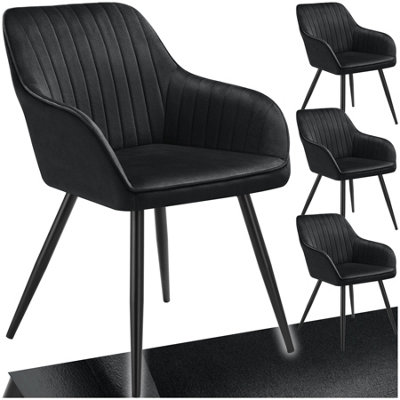 Chair Marilyn - velvet look, quilted, continuous backrest, slim steel ...