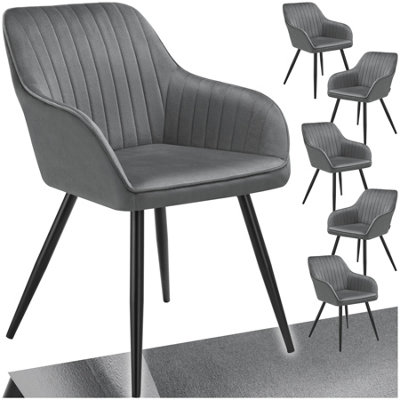 Chair Marilyn - velvet look, quilted, continuous backrest, slim steel ...