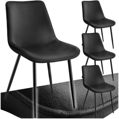 Chair Monroe Set - padded, velvet look, ergonomic seat, black steel ...
