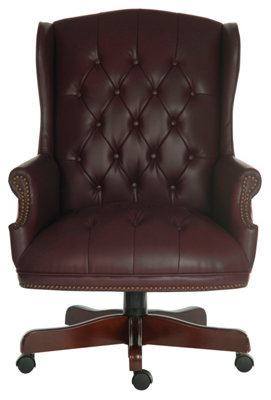 Chairman Super Large Executive Chair in Bonded Burgundy leather with ...