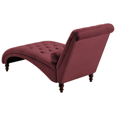CHAISE LONGUE MURET VELVET RED