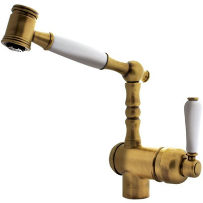 Chambord Louise Traditional Brass Single-Lever Pull-Out Rinse Kitchen ...