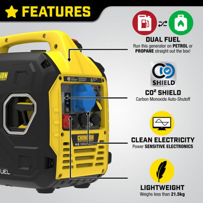 Champion Power Equipment 93001i-DF 3000 Watt Dual Fuel Inverter ...