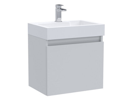 Champion Wall Hung Vanity Basin Unit & Polymarble Basin - 500mm - Gloss ...