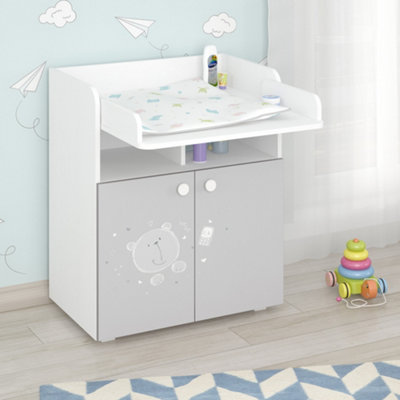 Changing unit 700 Kids, Teddy, white-grey