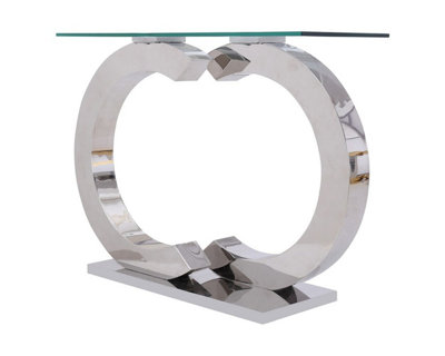 Channel Stylish Glass Hallway Console Table