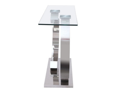Channel Stylish Glass Hallway Console Table