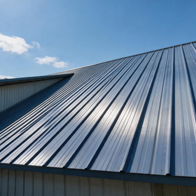 CHARCOAL BLACK METAL ROOF CLADDING PANELS, 115CM X 45CM, INCLUDES 50 SCREWS