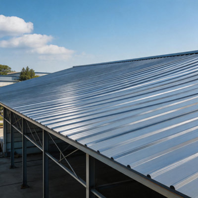 CHARCOAL BLACK METAL ROOF CLADDING PANELS, 115CM X 45CM, INCLUDES 50 SCREWS