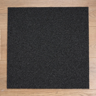 Charcoal Grey Loop Carpet Square Tiles - 50 x 50cm