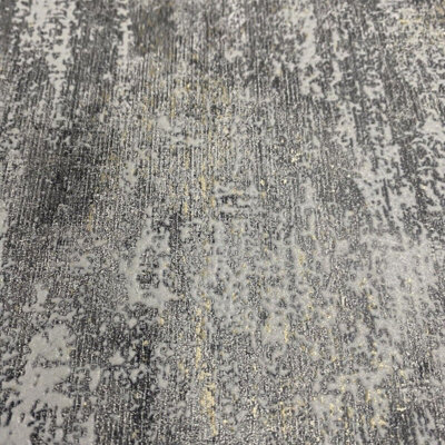 Charcoal Grey Textured Wallpaper Heavyweight Distressed Metallic Effect ...