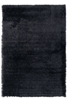 Charcoal Grey Thick Soft Shaggy Area Rug 120x170cm | DIY at B&Q