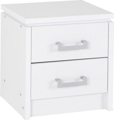 Charles 2 Drawer Bedside Chest in White | DIY at B&Q