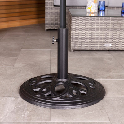 Charles Bentley 12kg Cast Iron Round Patio Umbrella Parasol Base Stand ...