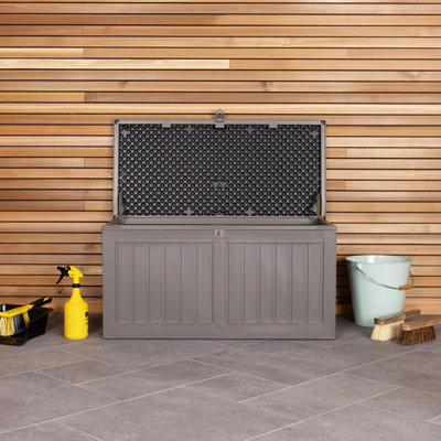 Charles Bentley 190L Outdoor Garden Plastic Storage Box, Grey | £49.99 ...
