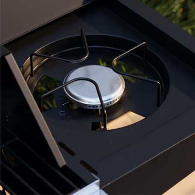 Charles Bentley 2+1 Burner Gas Grill & Charcoal Grill BBQ 147.5 x 52 x ...
